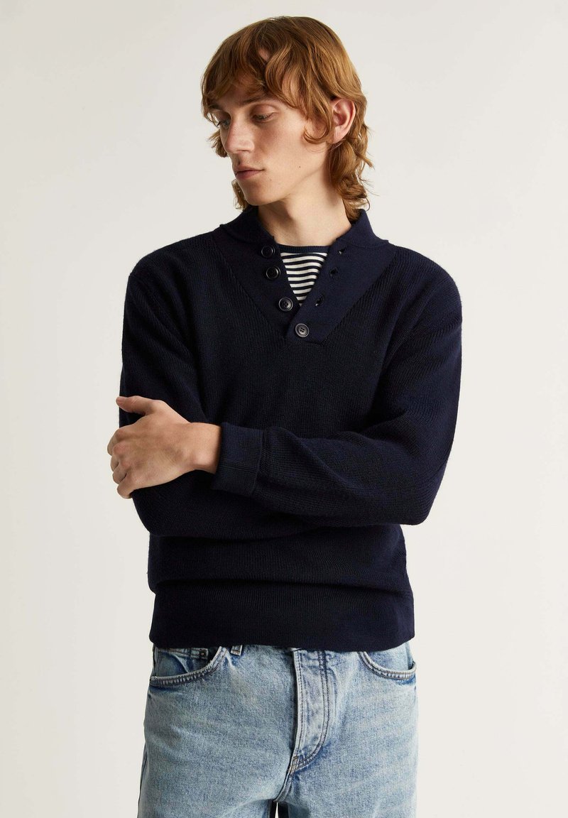 Scalpers ICON DOMIC - Strickpullover - navy/dunkelblau - Zalando.at