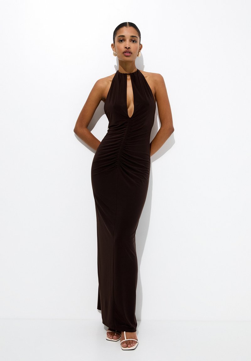 PULL&BEAR OPEN BACK HALTER - Alkalmi viselet - brown/barna - Zalando.hu