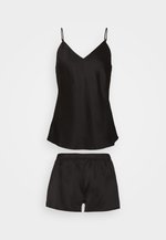 Anna Field SIMPLE SATIN SHORT SET - Pyjamas - black/svart - Zalando.se