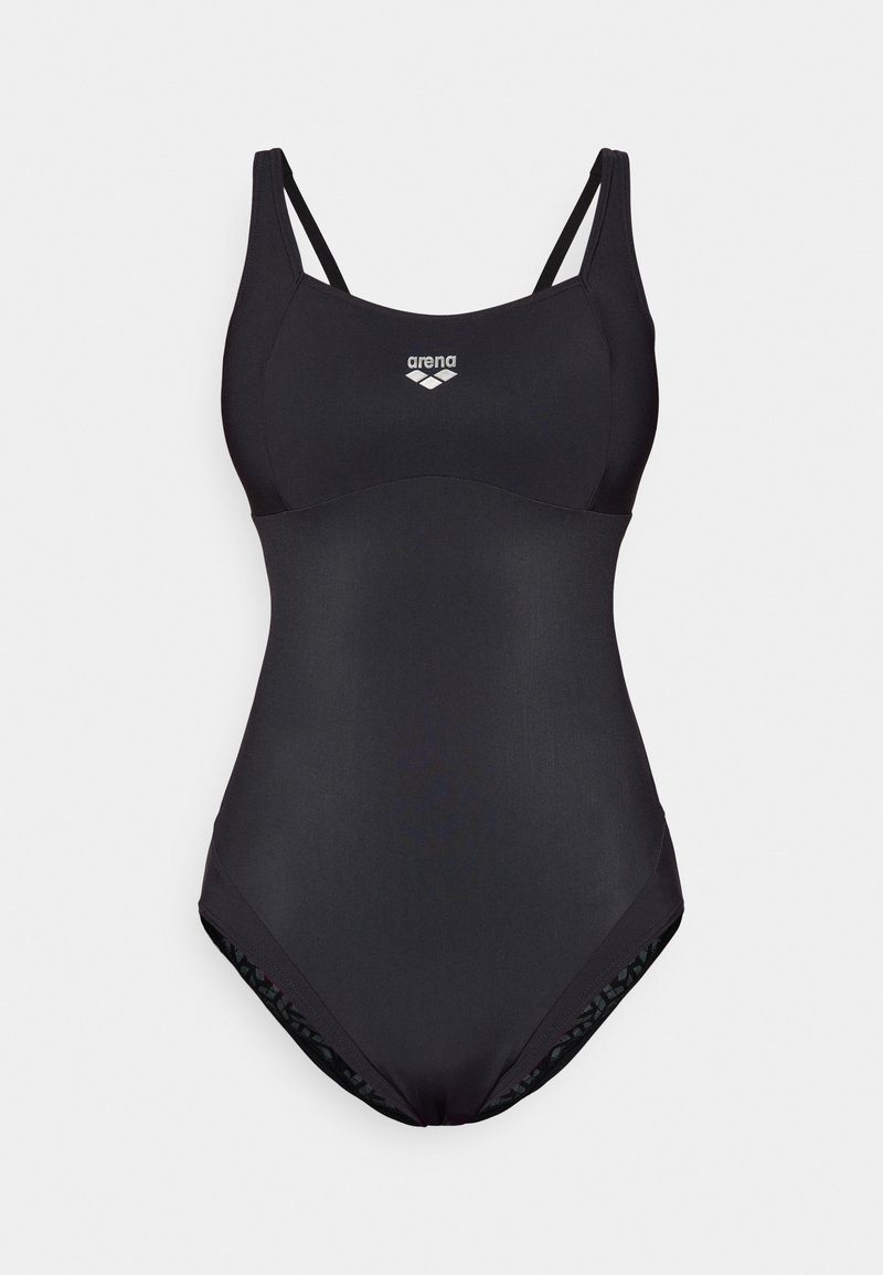 Arena WOMENS BODYLIFT SWIMSUIT LIGHTCROSS BACK - Swimsuit - black/green ...