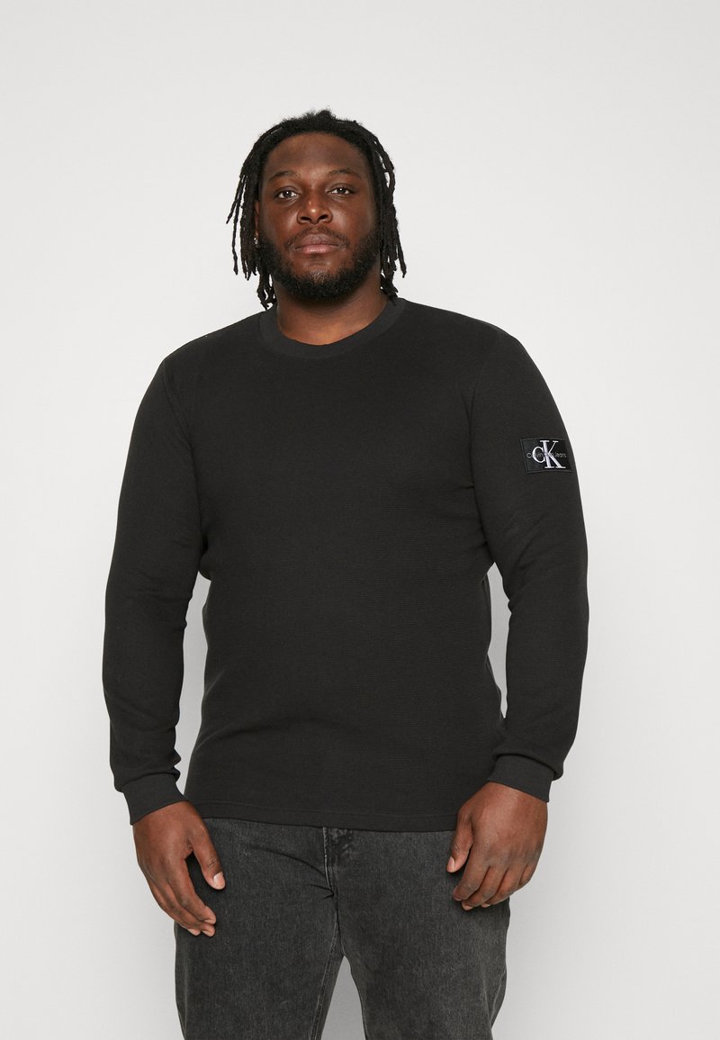 Calvin Klein Jeans Plus PLUS WAFFLE TEE - Jumper - black - Zalando.co.uk