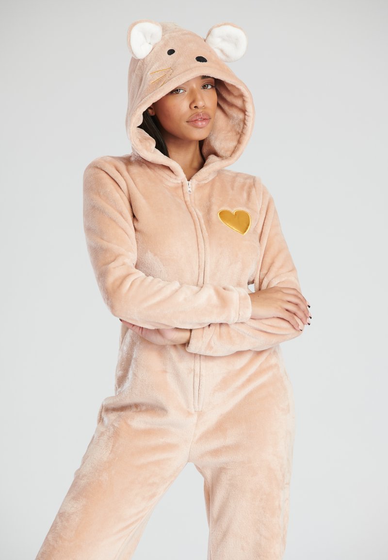 Loungeable MOUSE ALL IN ONE - Pyjamas - brown/brun - Zalando.se