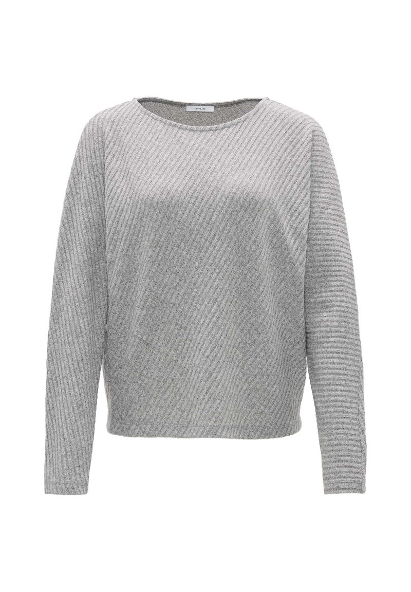 OPUS SAKIM - Langarmshirt - hazy fog melange/grau - Zalando