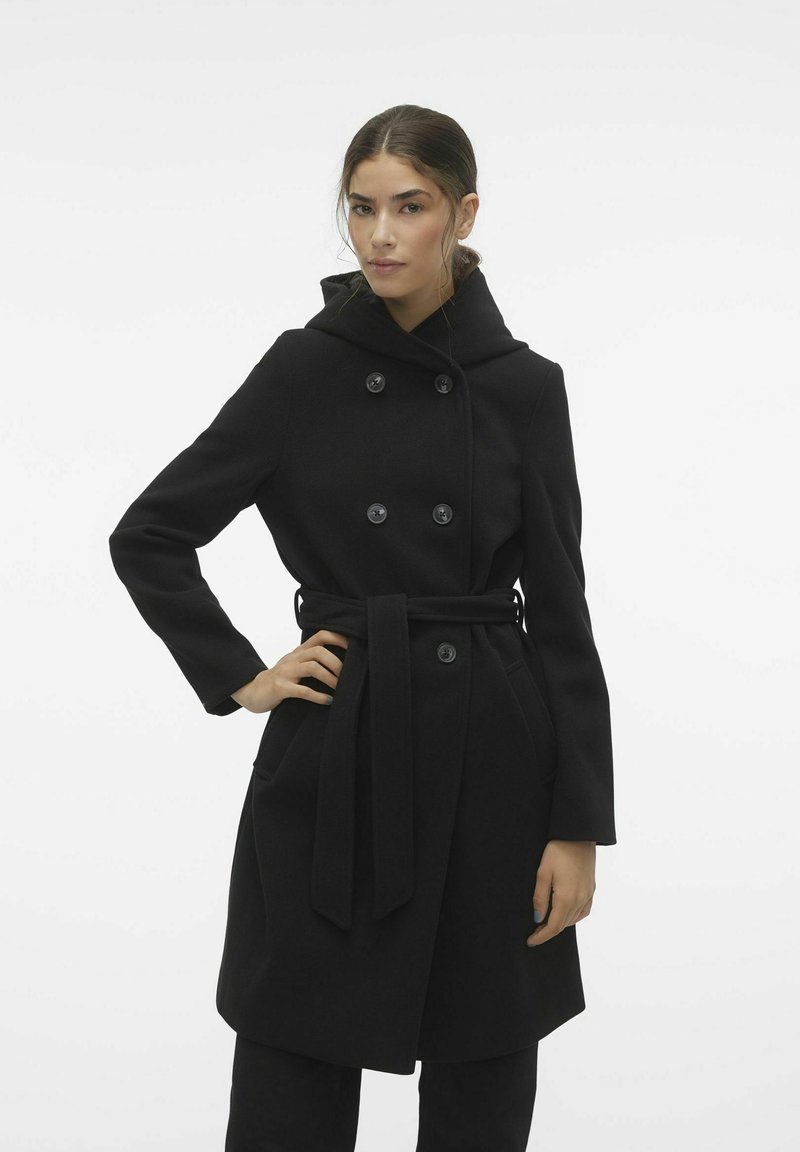 Vero Moda VINCEFIONA BOOS - Halflange jas - black/zwart - Zalando.nl
