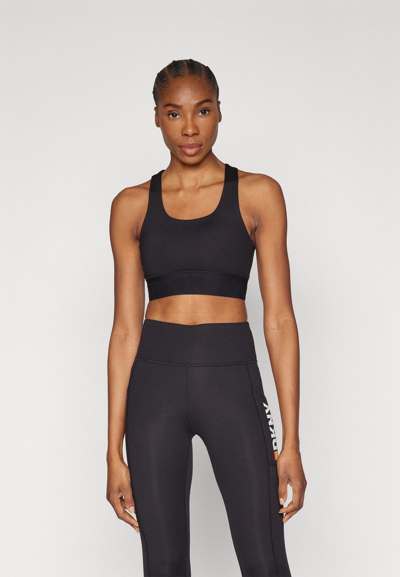 DKNY BALANCE COMPRESSION LOGO ELASTIC RACERBACK BRA REMOVEABLE CUPS ...