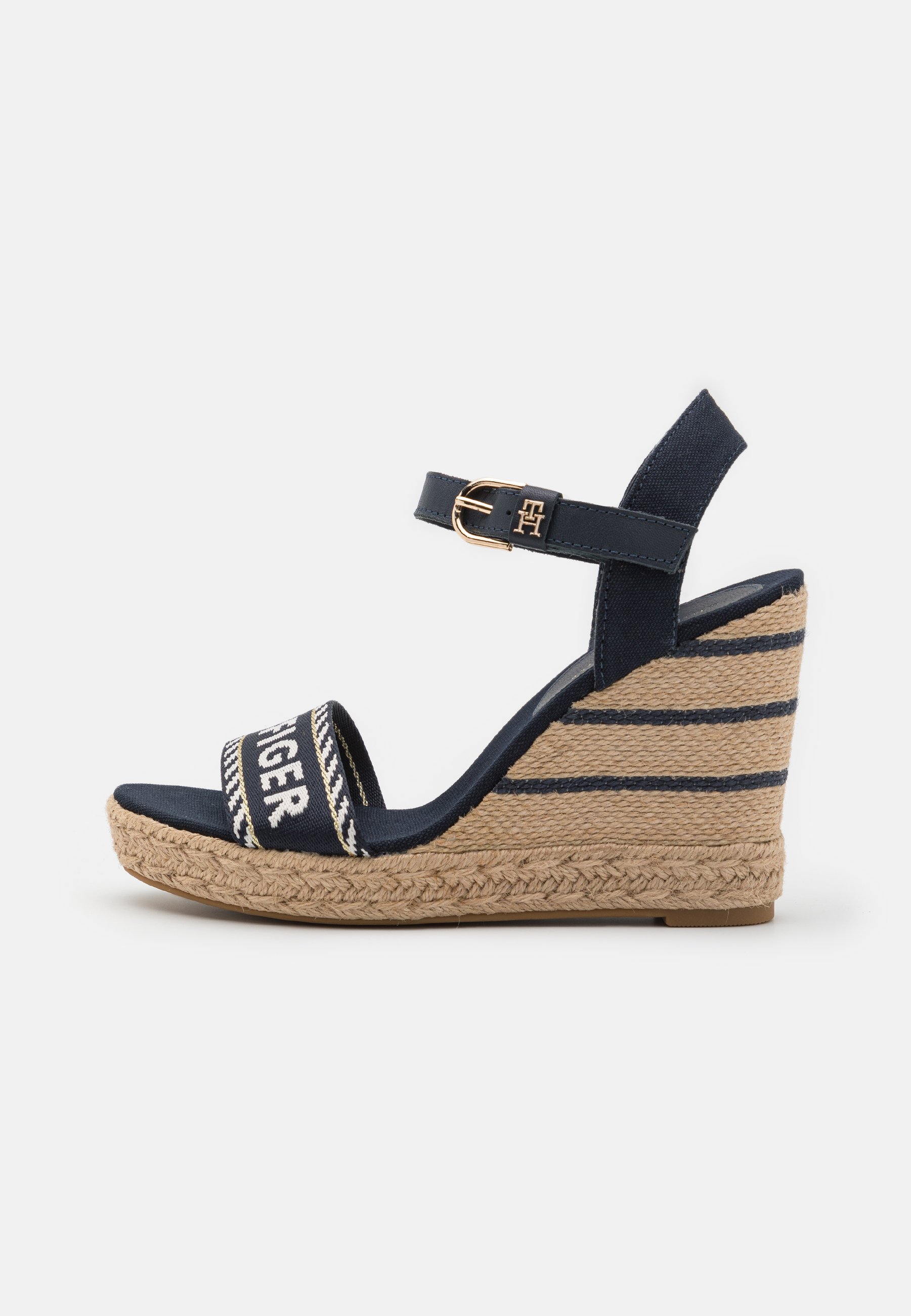 Tommy Hilfiger SEASONAL WEBBING WEDGE High heeled sandals space blue dark blue Zalando