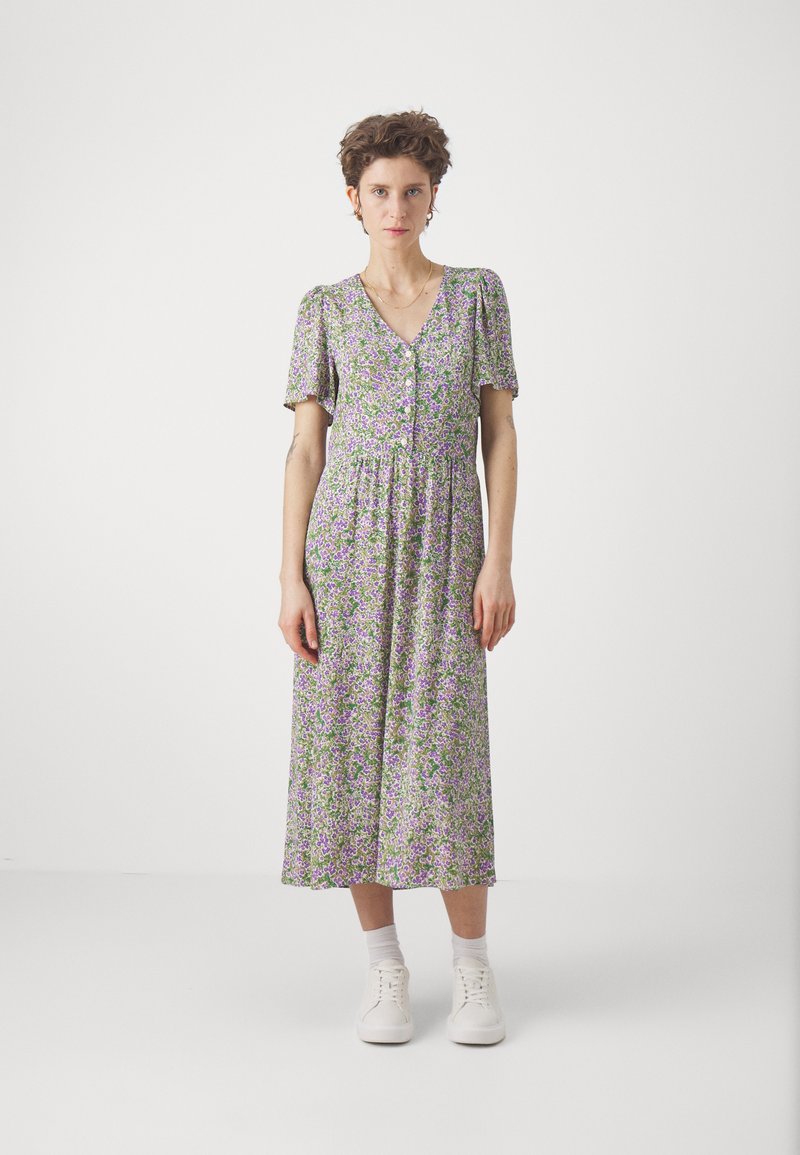 Marc O'Polo DENIM DRESS SHORT SLEEVES FLARED SKIRT BUTTON PLACKET ...