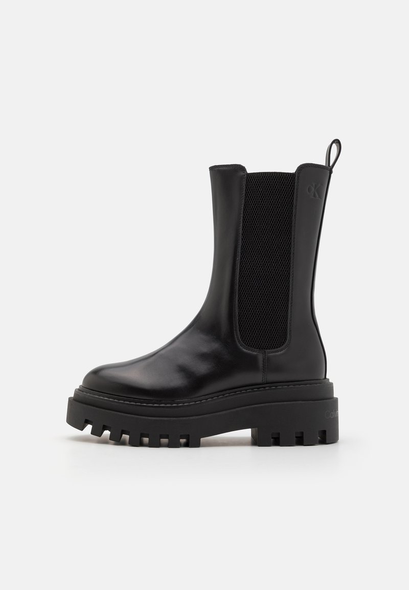 Calvin Klein Jeans FLATFORM CHELSEA BOOT - Platform boots - triple ...