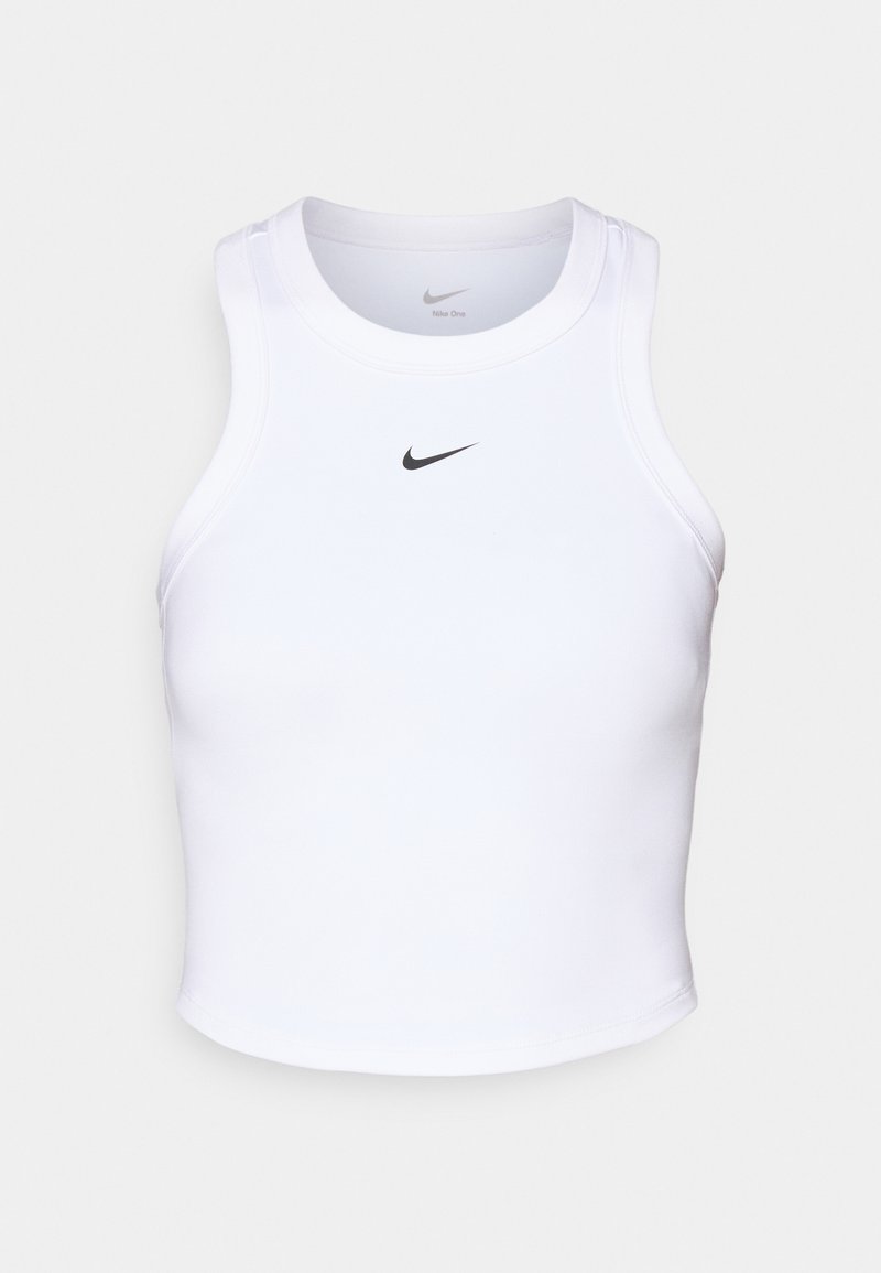 Nike Performance ONE FITTED CROP TANK - Top - white/black/weiß - Zalando