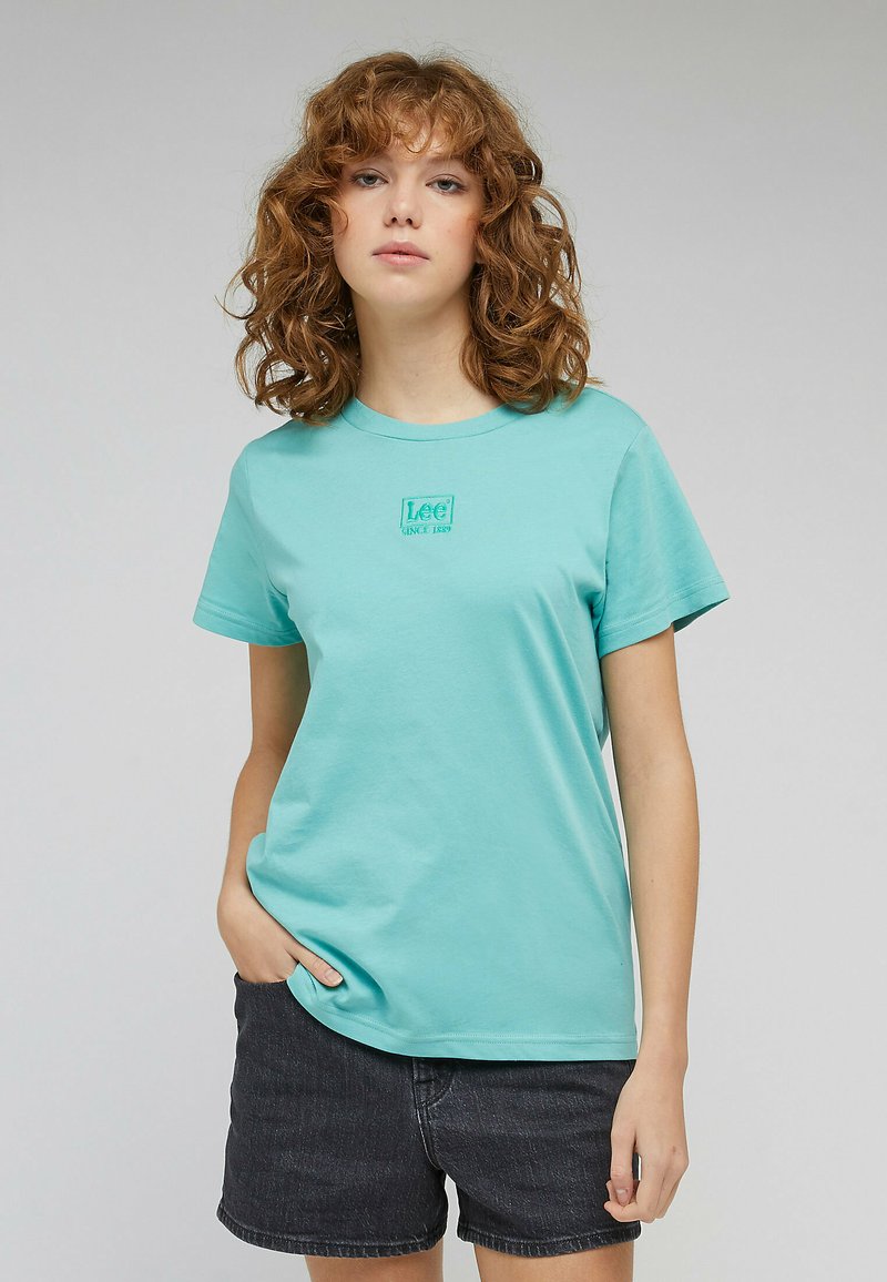 Lee SMALL LOGO - T-shirt basic - dusty jade/turquoise - Zalando.be