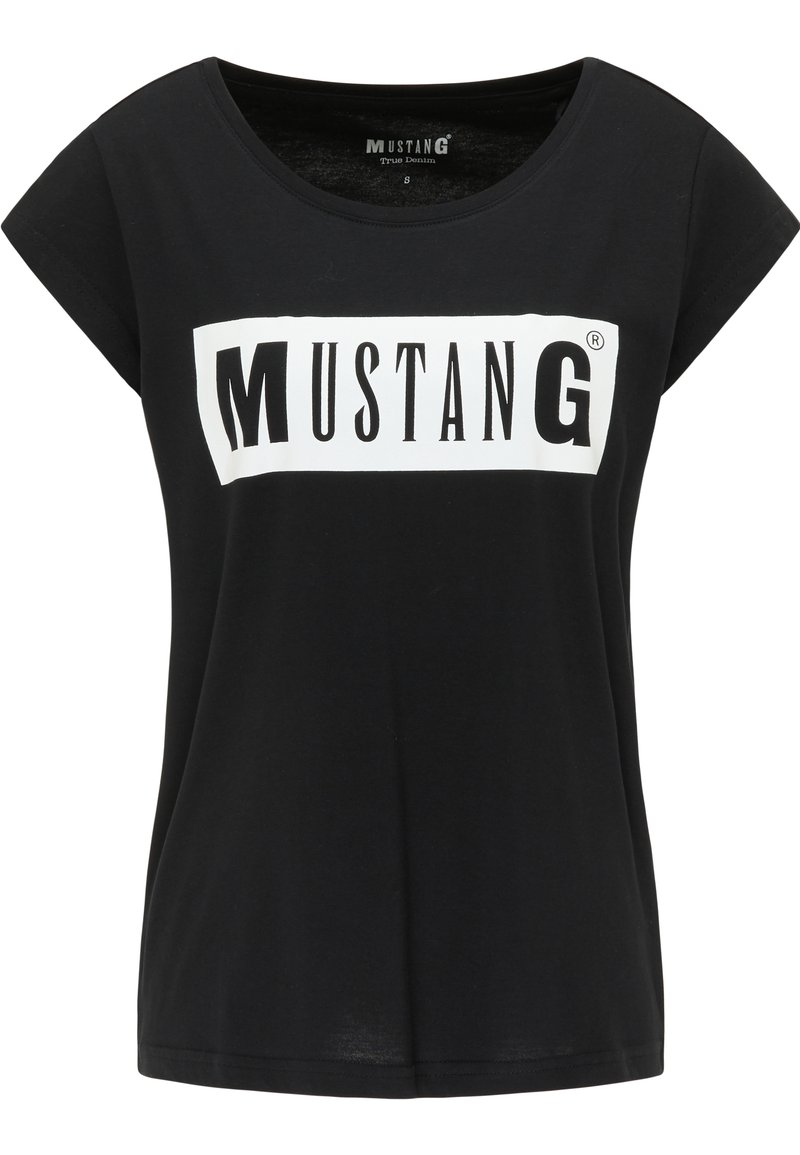Mustang Triko s potiskem - schwarz/černá - Zalando.cz