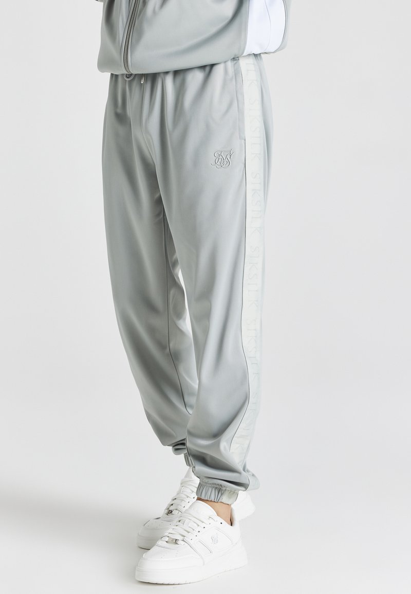 SIKSILK RETRO TAPE CUFFED TRACK PANTS - Tracksuit bottoms - grey - Zalando