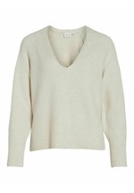 VILA VILA STRICKPULLOVER V-AUSSCHNITT - Strickpullover - birch/beige - Zalando.de