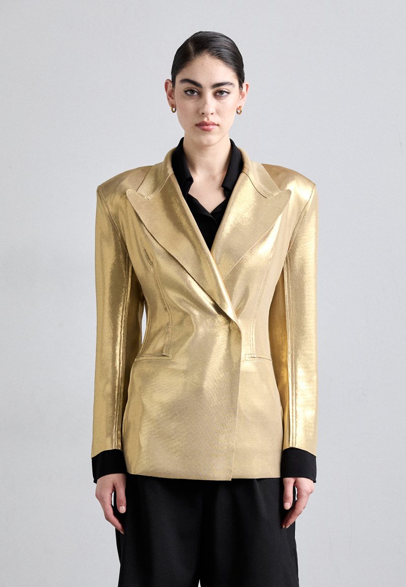 Norma Kamali CLASSIC DOUBLE BREASTED JACKET - Halflange jas - gold ...