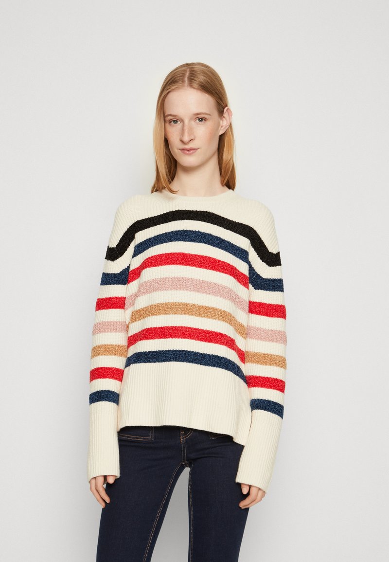Gap Tall SPLIT HEM CREW STRIPE - Jumper - multi-coloured - Zalando