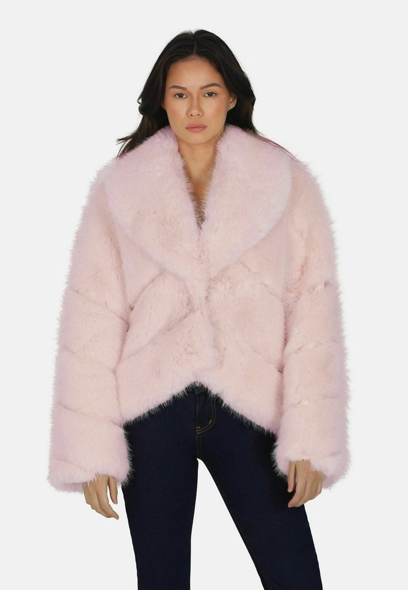 OW Collection MILAN FAUX FUR - Vinterjacka - pink/ljusrosa - Zalando.se