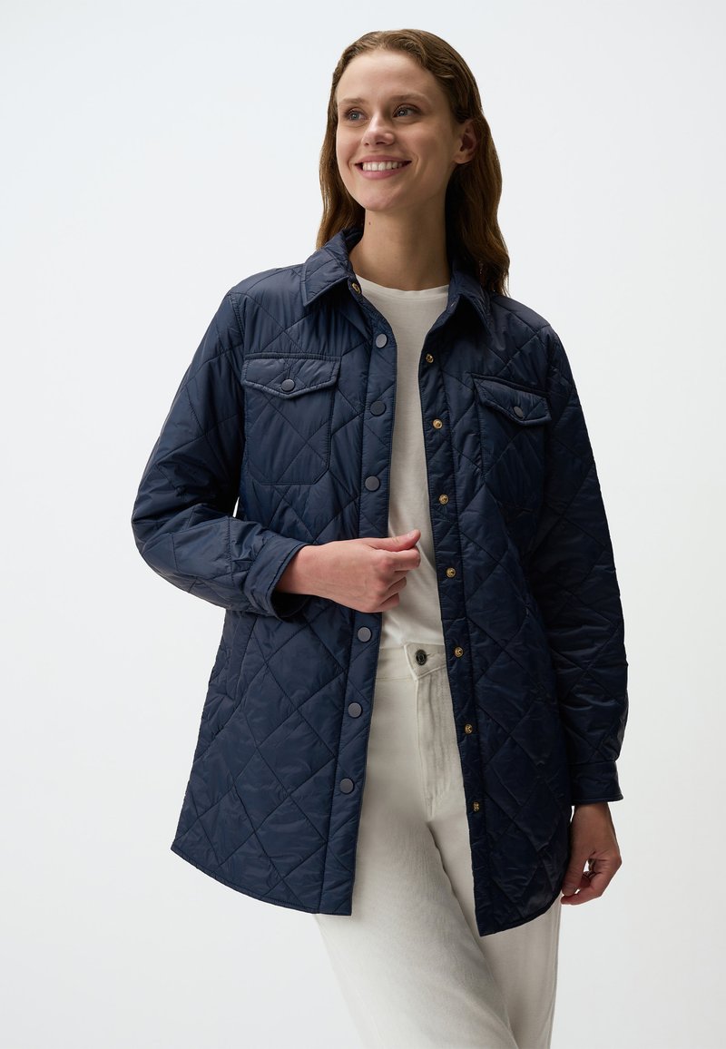 Jimmy Key LONG SLEEVE STRAIGHT CUT QUILTED - Winter coat - dark blue ...