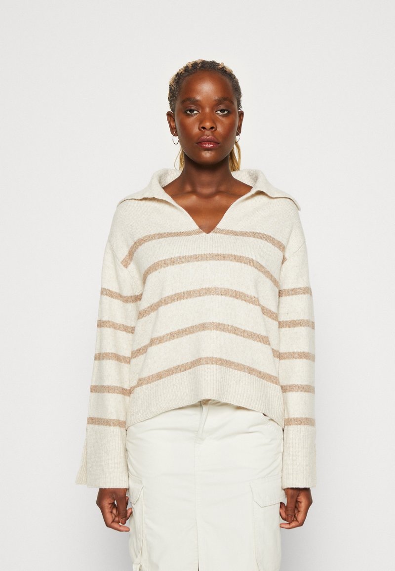 Gina Tricot V NECK SWEATER - Trui - oat mel/beige - Zalando.nl