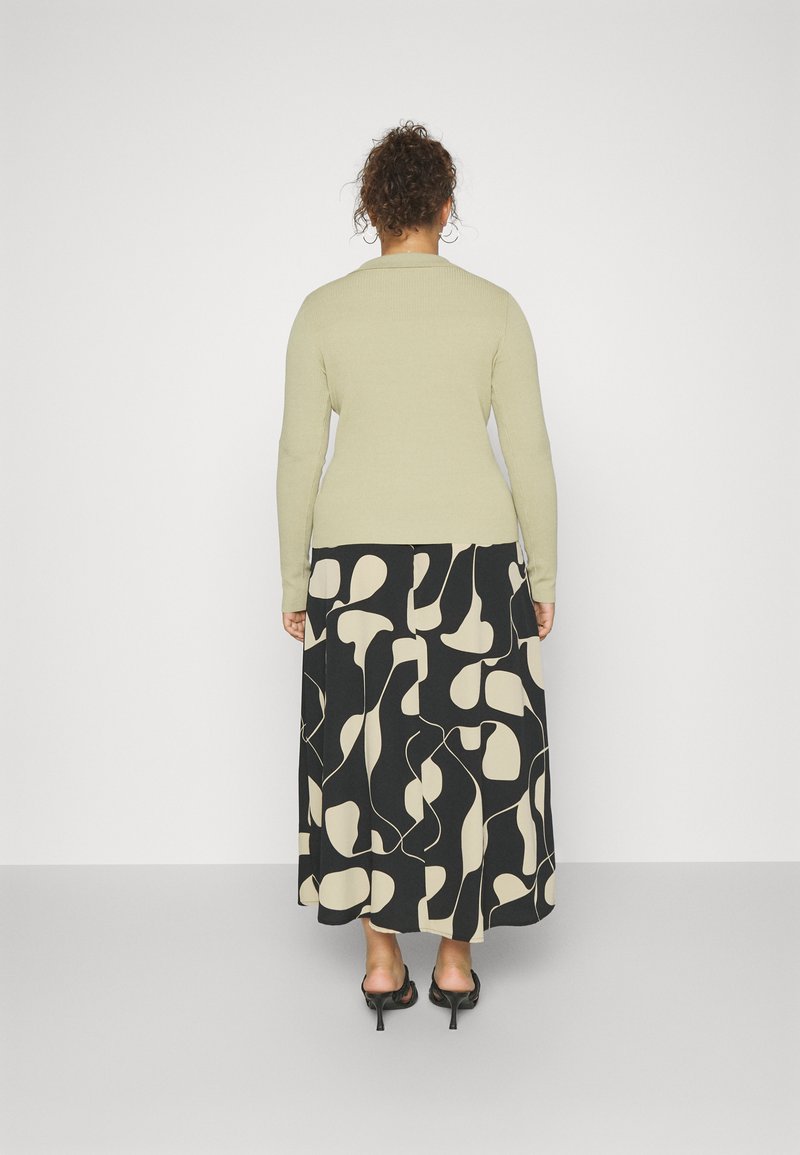 Vero Moda Curve VMLYDIA MAXI SKIRT - Jupe crayon - black/lina/noir - ZALANDO.BE