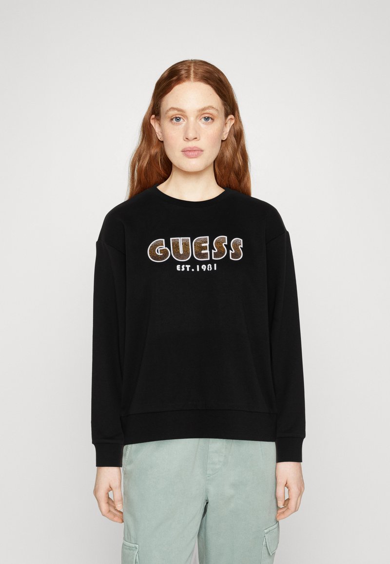 Guess SHADED LOGO - Sweatshirt - jet black/noir - ZALANDO.FR