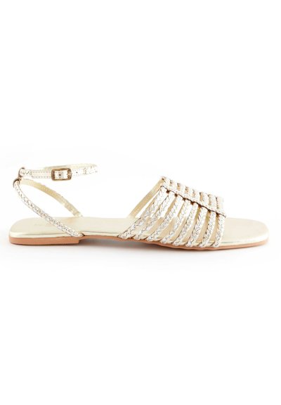 Next SIGNATURE LEATHER FLAT GLADIATOR SANDALS - Riemensandalette - bone ...
