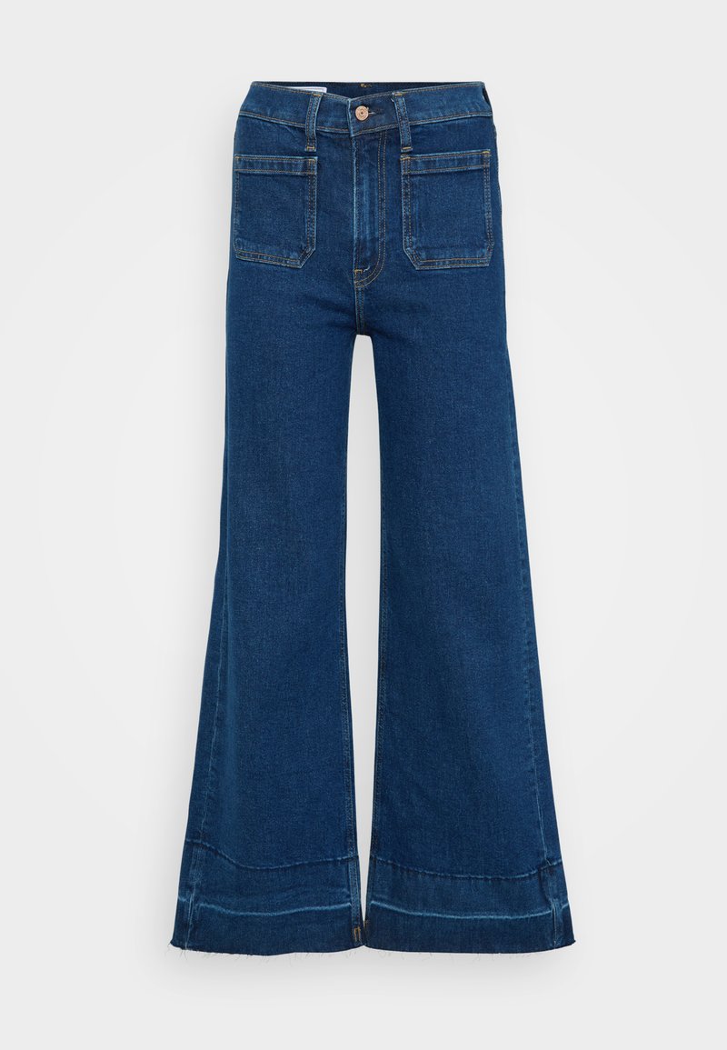 Gap Tall STRIDE ANKLE GIBBONS - Wide Leg - dark indigo/dark blue ...