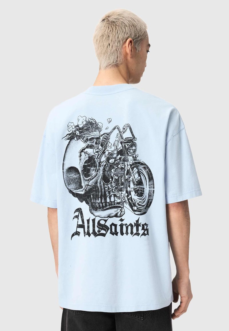 AllSaints PANHEAD CREW - Print T-shirt - blue - Zalando
