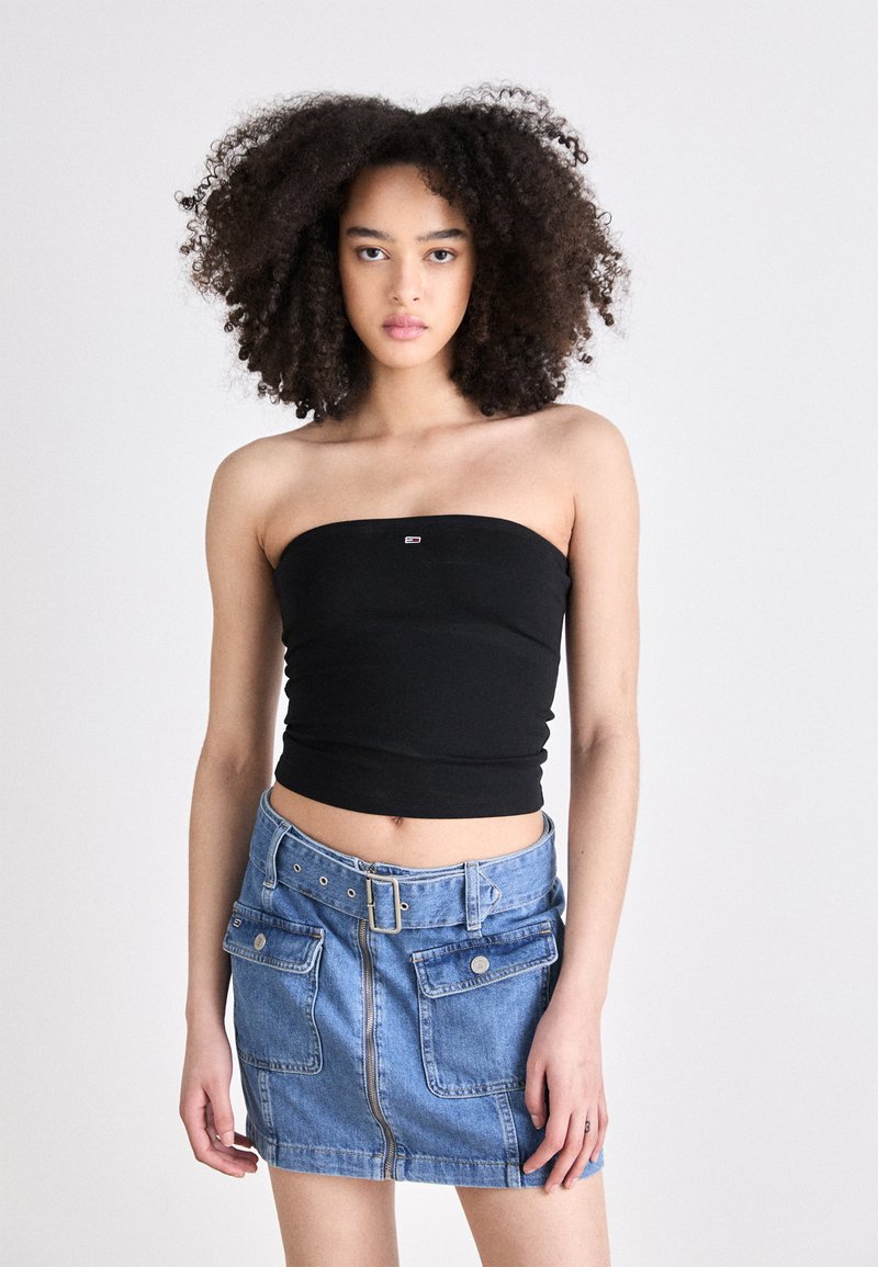Tommy Jeans SLIM ESSENTIAL TUBE - Top - black - Zalando.ie