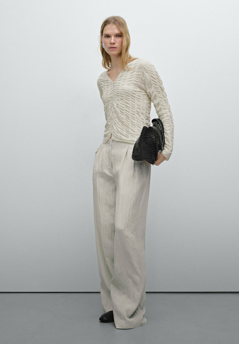 Massimo Dutti WITH GATHERED DETAIL - Cardigan - beige - Zalando