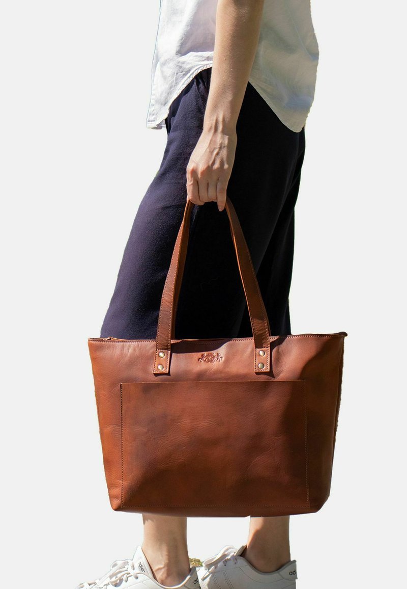SID & VAIN LEATHER HANDBAG PIPER - Handtasche - braun - Zalando.at