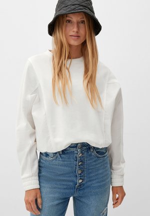 Urban Classics OVERSIZED TRIANGLE CREW NECK - Sweatshirt - white/blanc ...