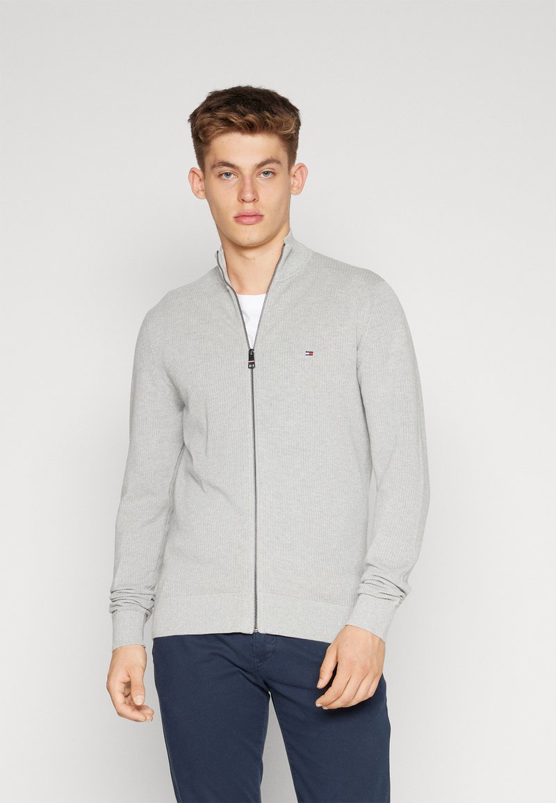 Tommy Hilfiger CHAIN RIDGE STRUCTURE ZIP THRU - Kofta - light grey ...