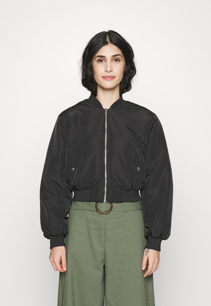 Vero Moda Petite VMAMI SHORT JAKET - Bomber Jacket - black - Zalando.ie