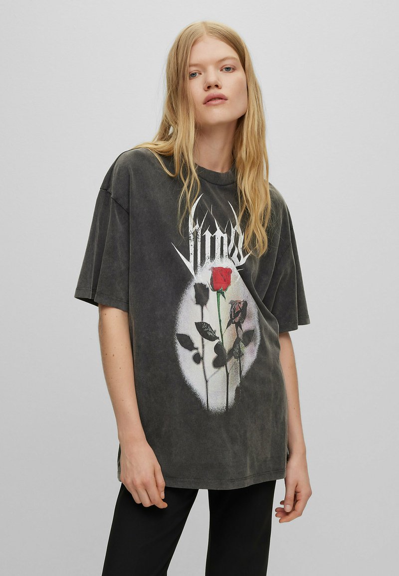 HUGO DRISELA - Print T-shirt - black one/anthracite - Zalando.co.uk