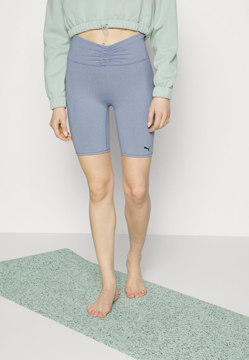 Puma STUDIO FOUNDATION SHORT - Leggings - filtered ash heather/bleu - ZALANDO.FR