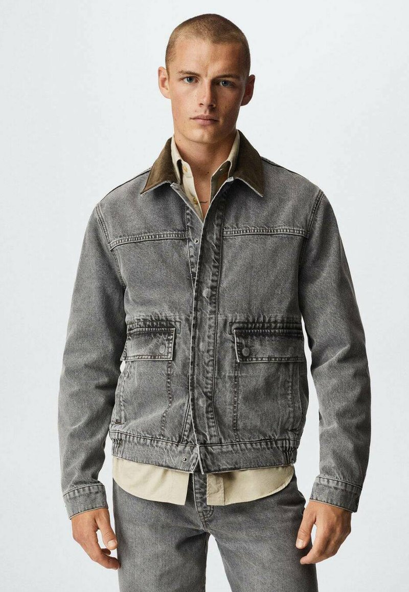 Mango ADRIEN - Denim jacket - gris denim/grey denim - Zalando.de