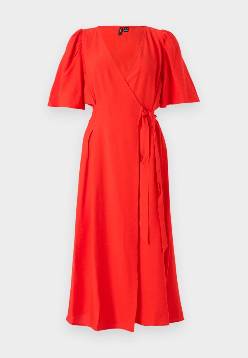 Vero Moda VMHANNAH WRAP DRESS - Robe de jour - fiery red/rouge - ZALANDO.FR