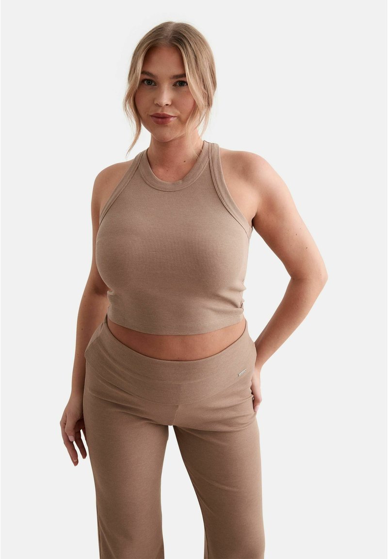aim’n® EASE RIBBBED TANK - Top - light brown/marrón claro - Zalando.es