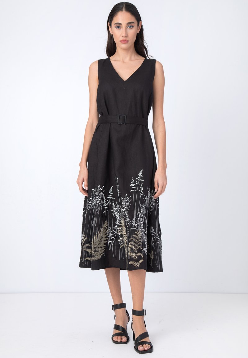Ivko EMBROIDERED SHADOW MOTIF - Robe de jour - black/noir - ZALANDO.FR