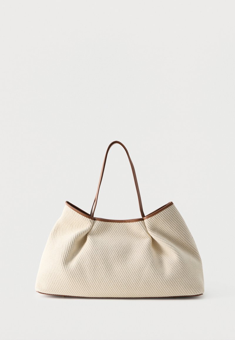 Elleme DIMPLE TOTE - Tote bag - ecru/cognac/off-white - Zalando.co.uk