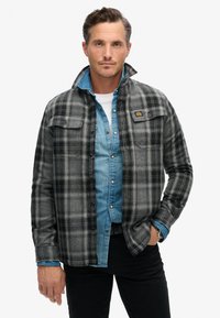 Superdry MILLER - Shirt - roderick check black/dark grey - Zalando