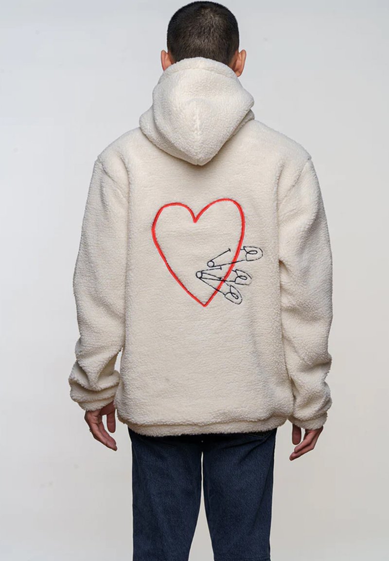 Mira Paris PINS EMBROIDERY OVERISZE SHERPA - Fleece jumper - off white ...