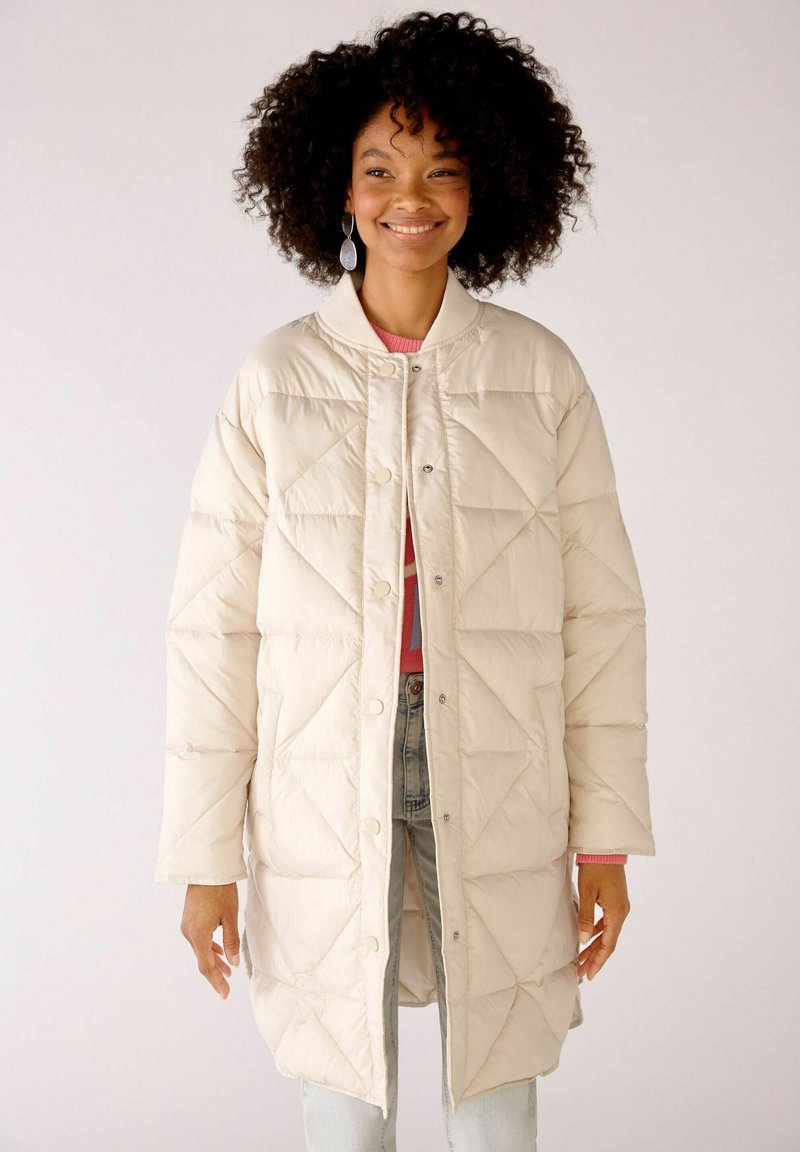 Oui MIT STEHKRAGEN - Bomber Jacket - light stone/stone - Zalando.de