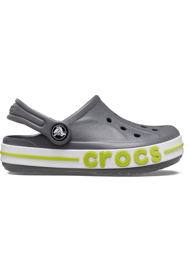 Crocs KIDS' BAYABAND CLOG - Sandalias planas - slate grey lime punch/gris oscuro jaspeado ...