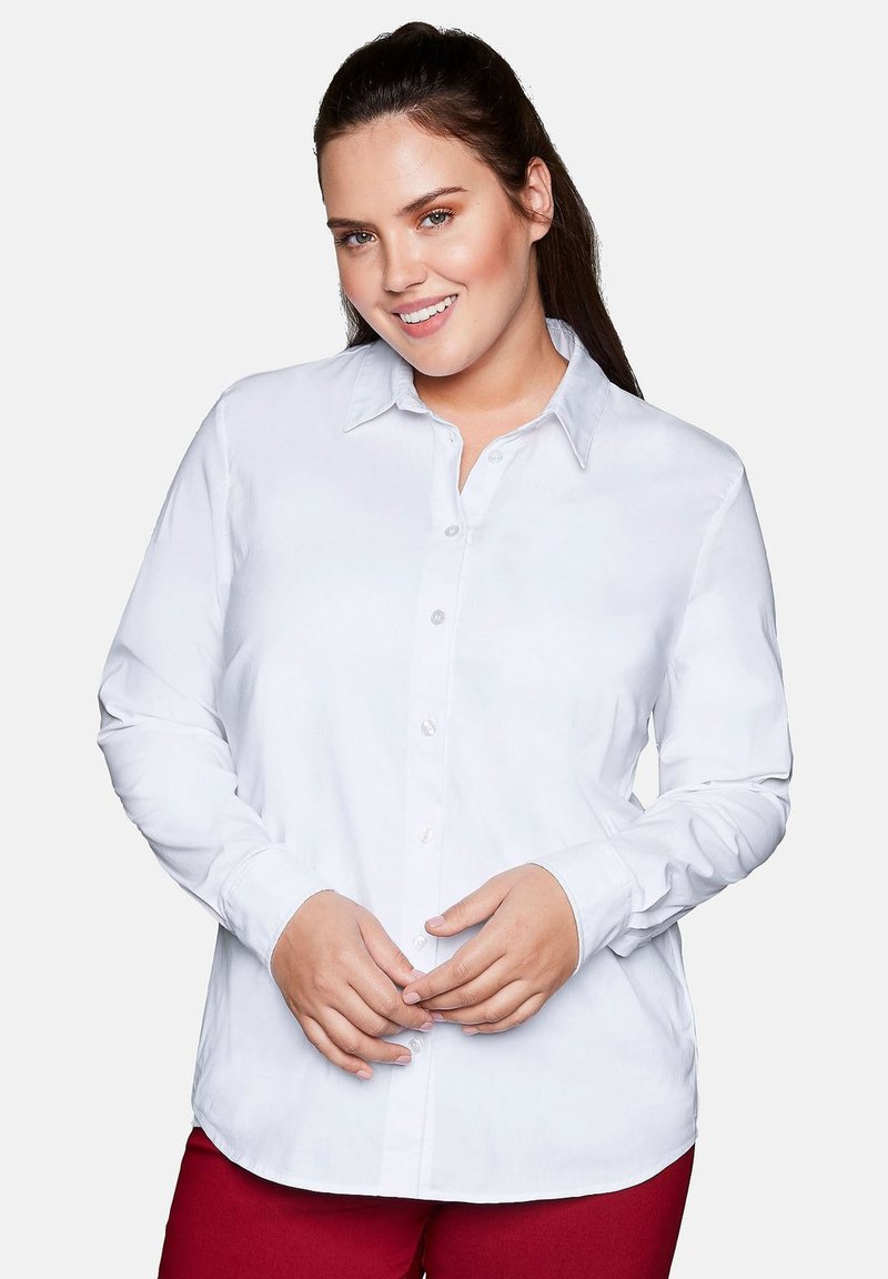 Sheego Hemdbluse - white/weiß - Zalando.de