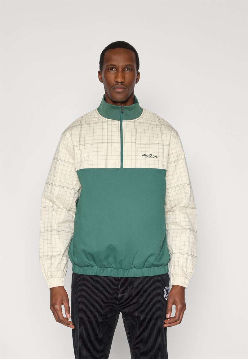 Malbon SPRUCE QUARTER ZIP - Õuejope - hunter green/ivory/tumeroheline ...