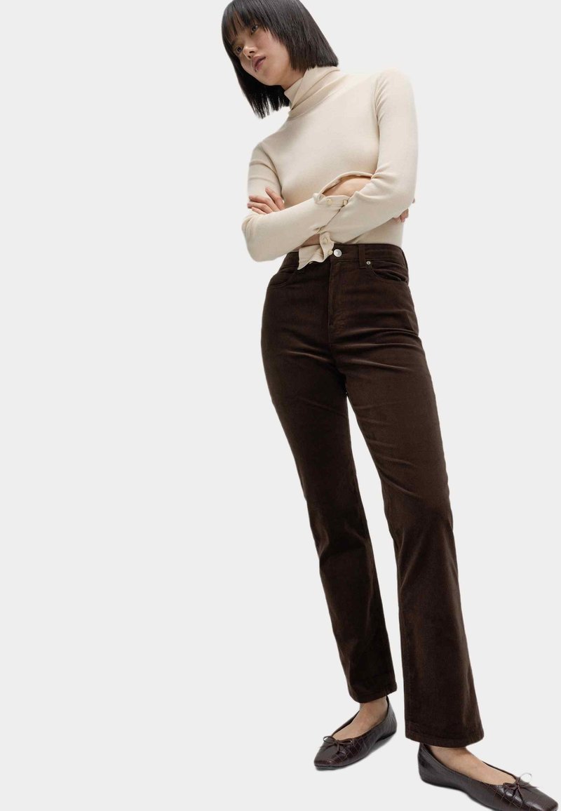 Marks & Spencer Trousers - bitter chocolate/mottled brown - Zalando