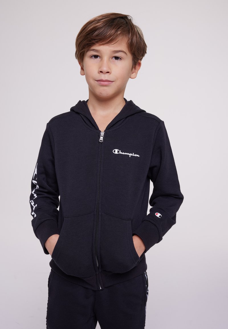 Champion AMERICAN CLASSICS HOODED FULL ZIP - Felpa con zip - black/nero ...