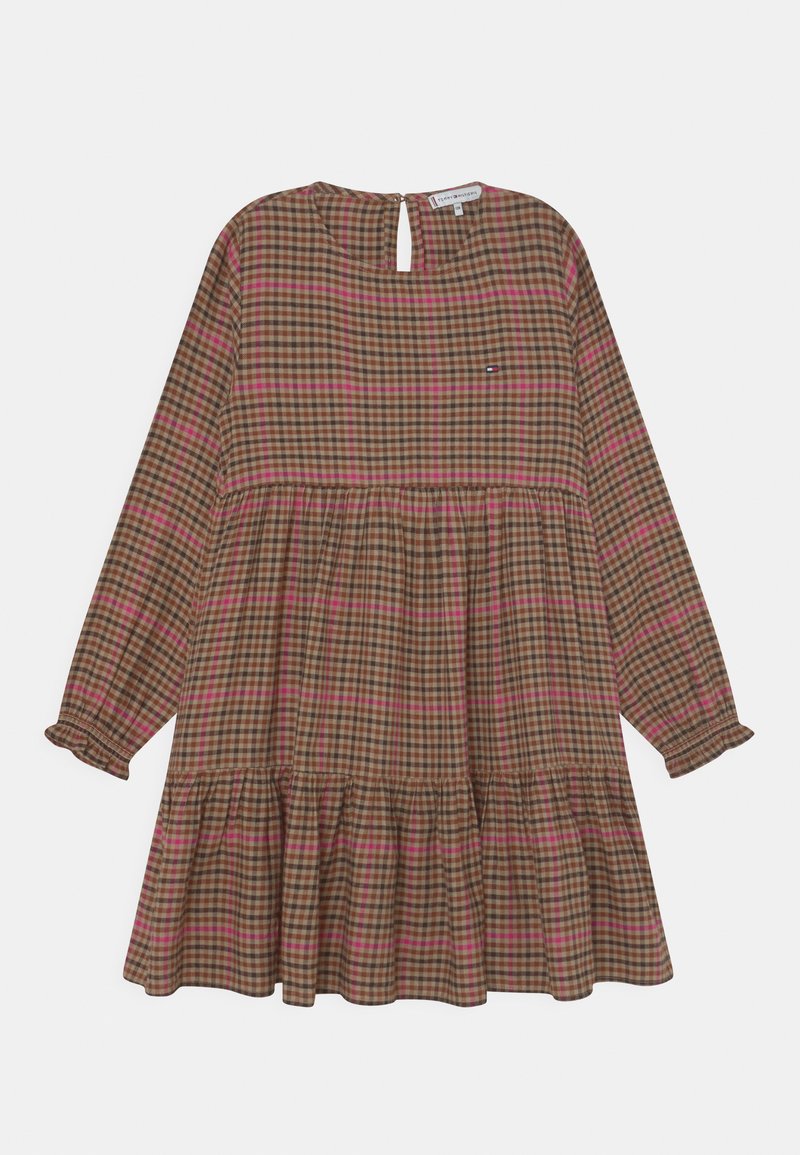 Tommy Hilfiger PREPPY CHECK DRESS - Day dress - magenta/beige/beige ...