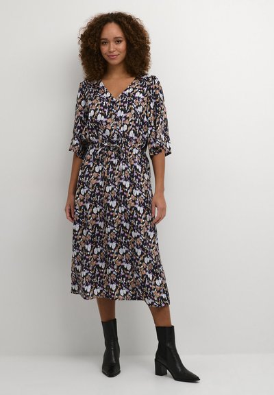 Kaffe KAKARINA AMBER - Vapaa-ajan mekko - black and brown animal print ...